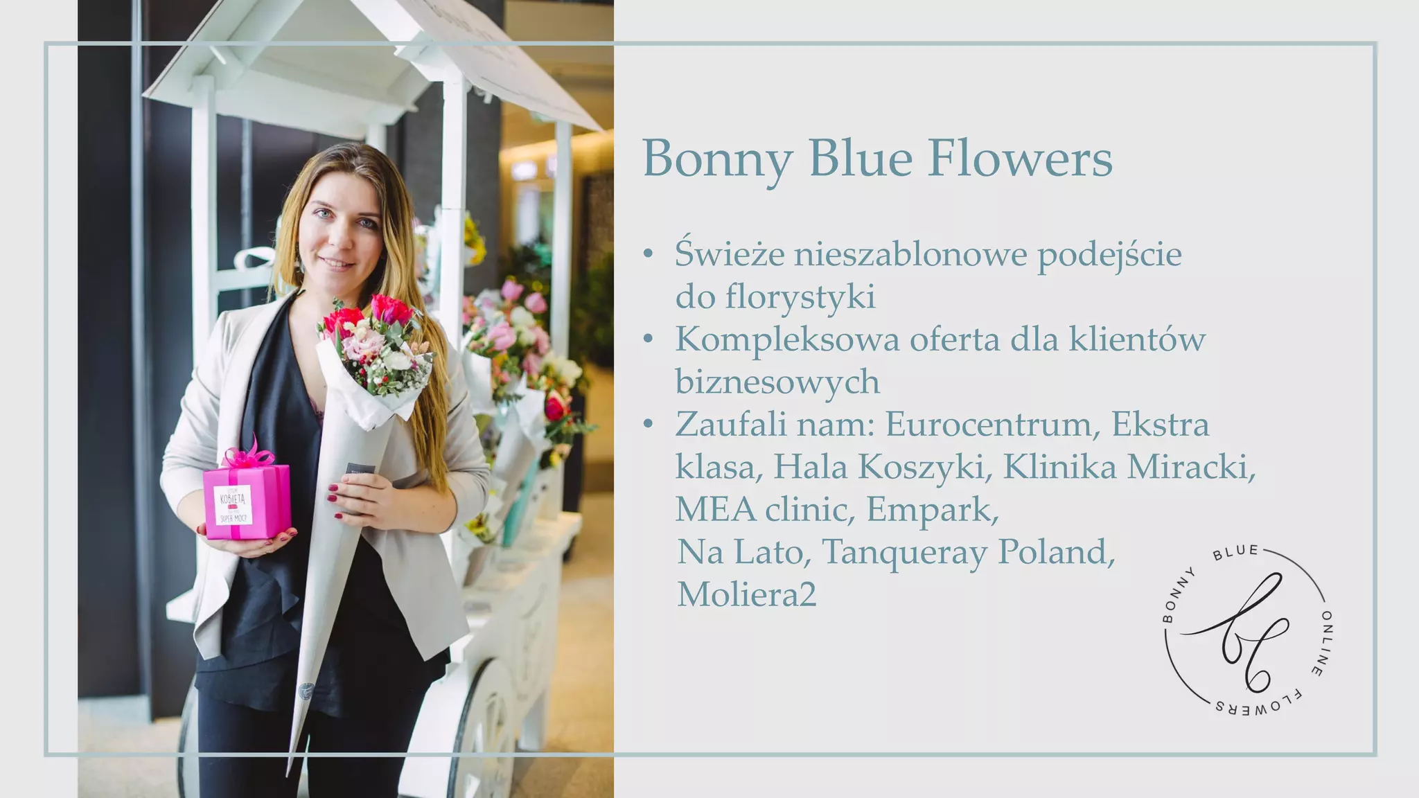 Bonny blueflowers oferta kompozycje | PPT