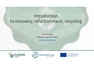 Introduction to Recycle in circular economy | PPT