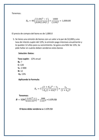 Bonos - Matemática Financiera | PDF