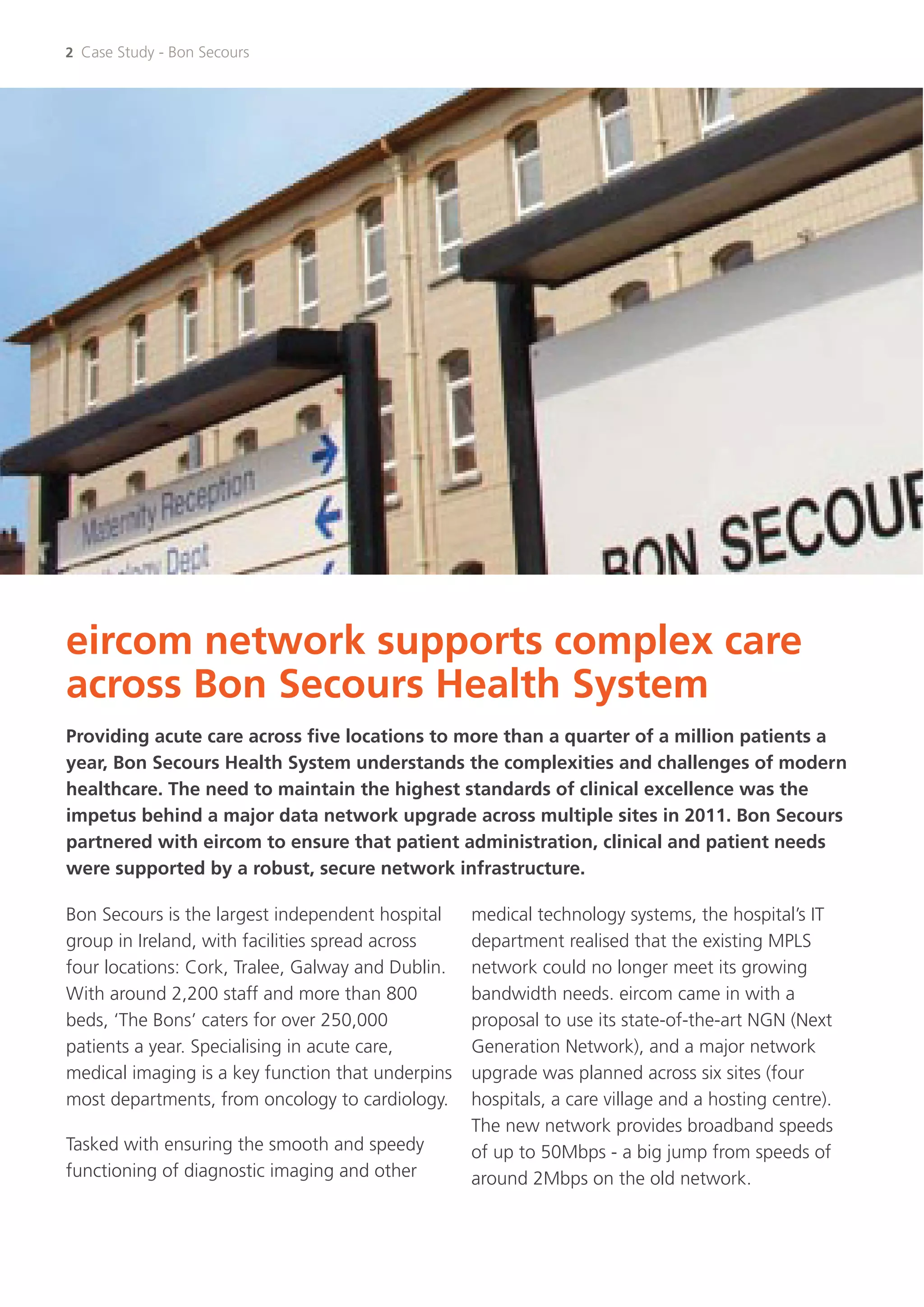 Bon Secours health: system network design and delivery case study | PDF