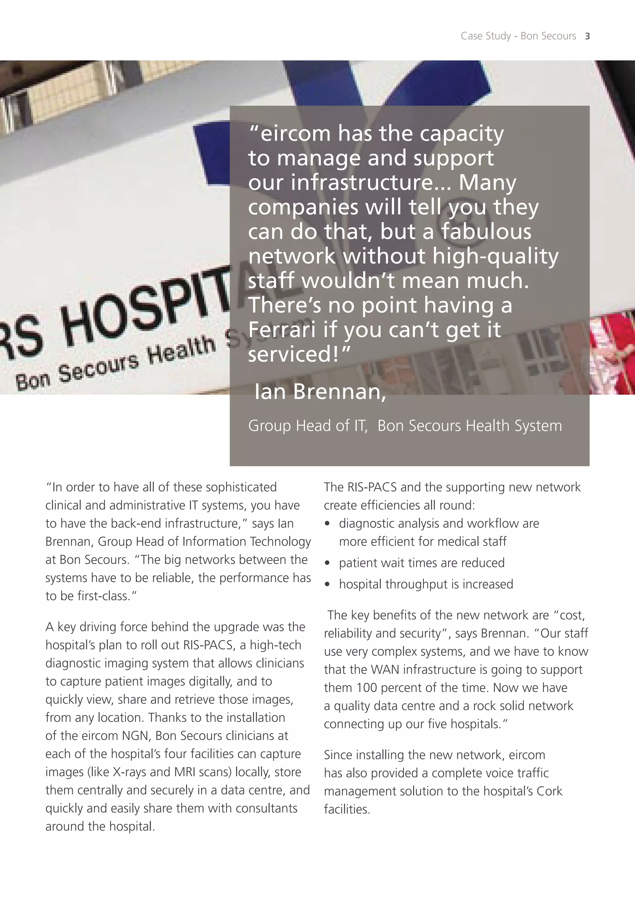 Bon Secours health: system network design and delivery case study | PDF