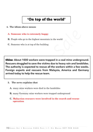 sample uasa questions and answering technique | PDF