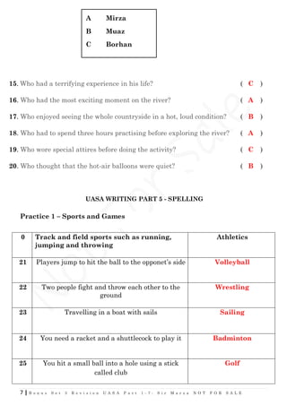 sample uasa questions and answering technique | PDF