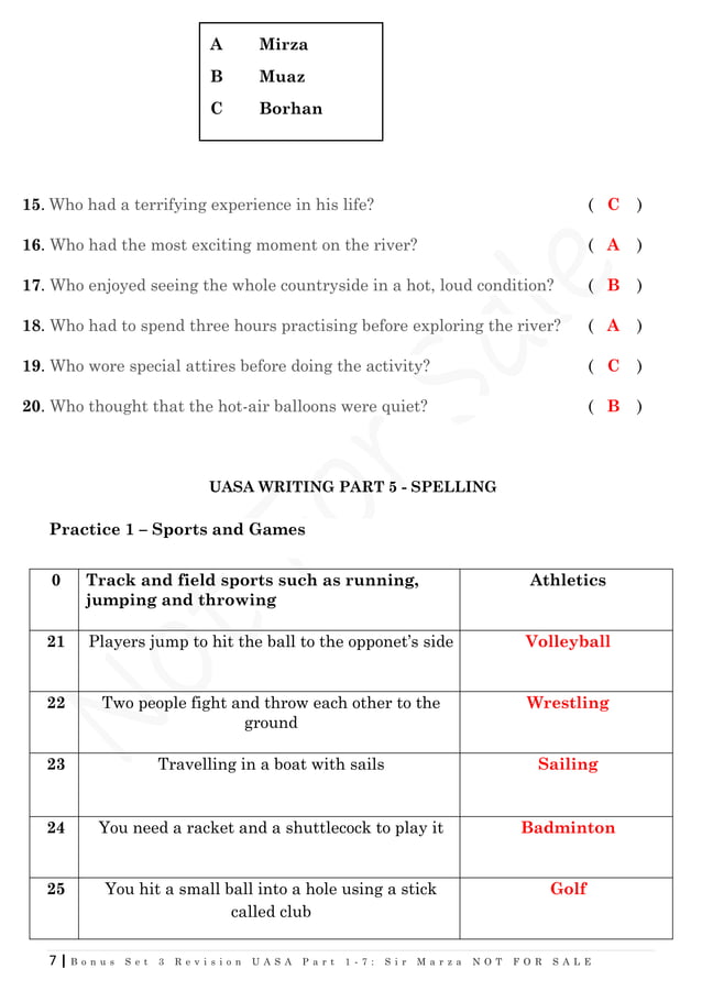 sample uasa questions and answering technique | PDF | Canoeing and ...