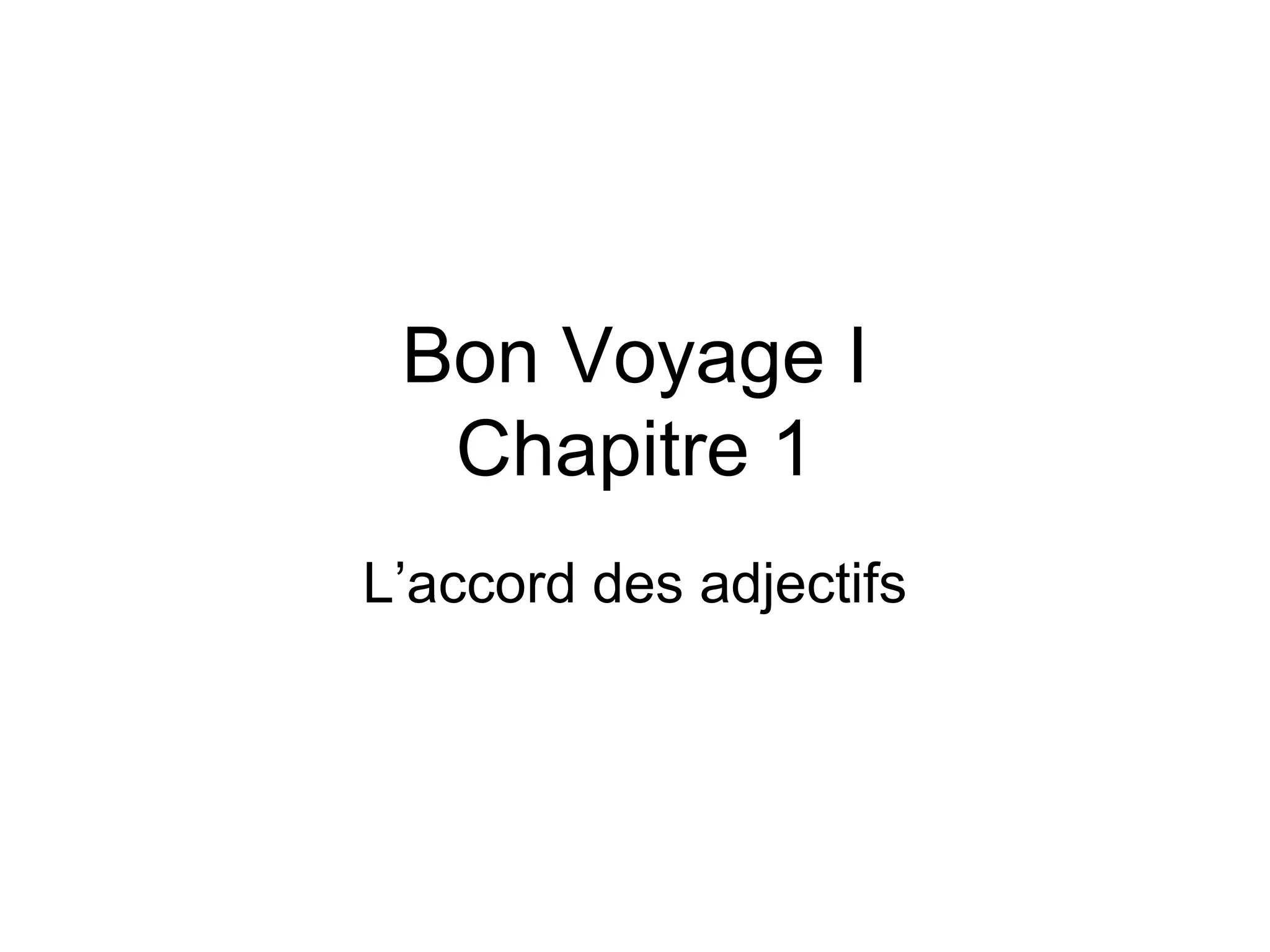 Bonvl1 Accord Des Adjectifs | PPT