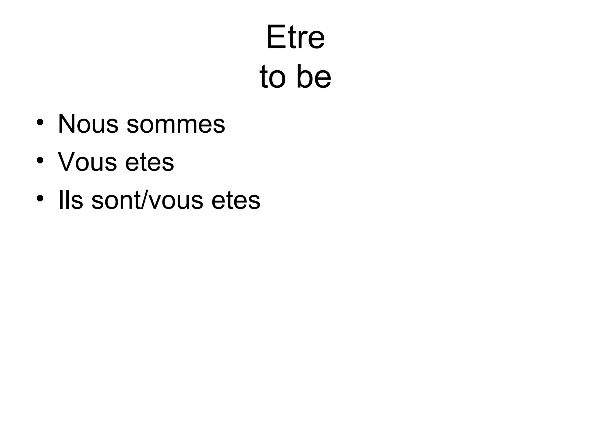 Bonvl1 Etre Au Pluriel | PPT