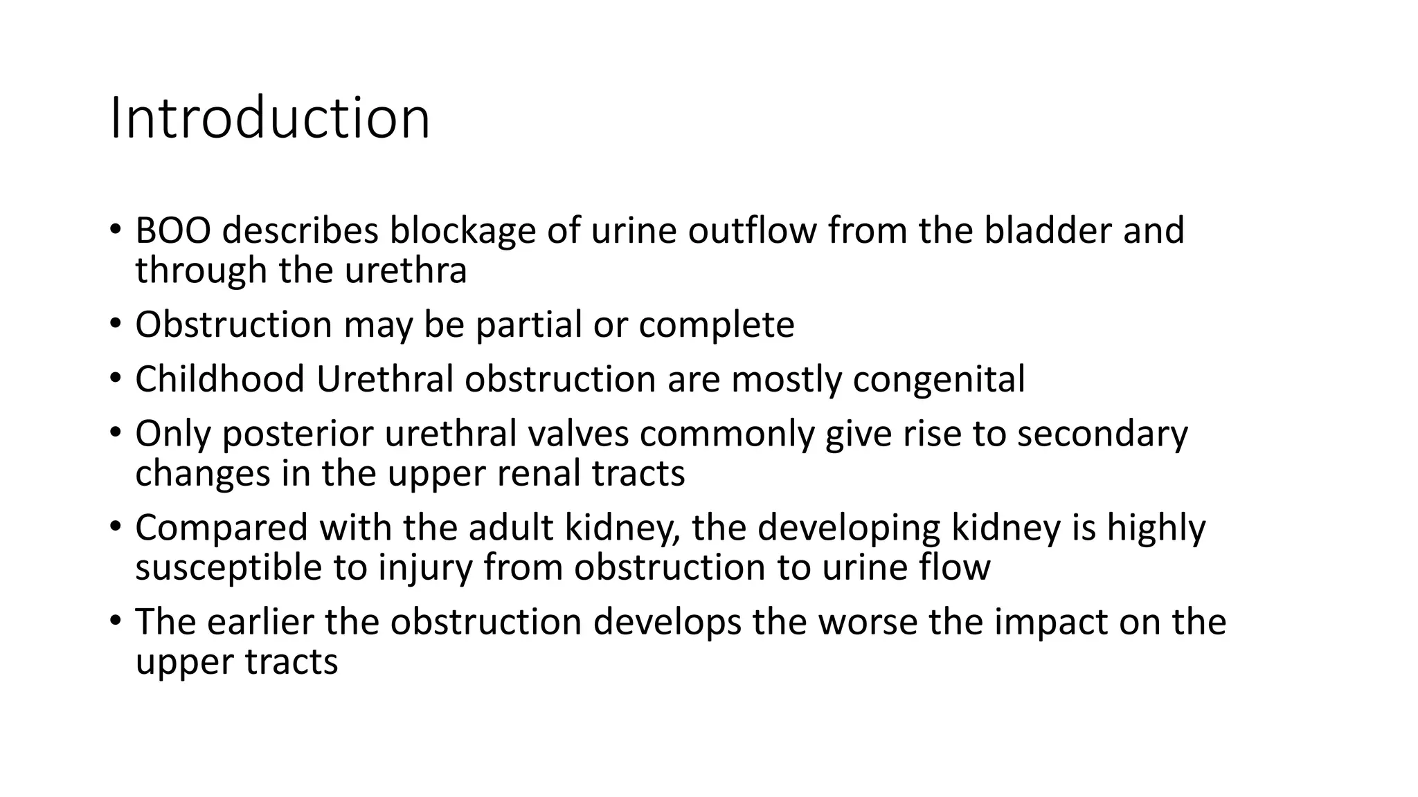 Bladder outlet obstruction in children | PPTX