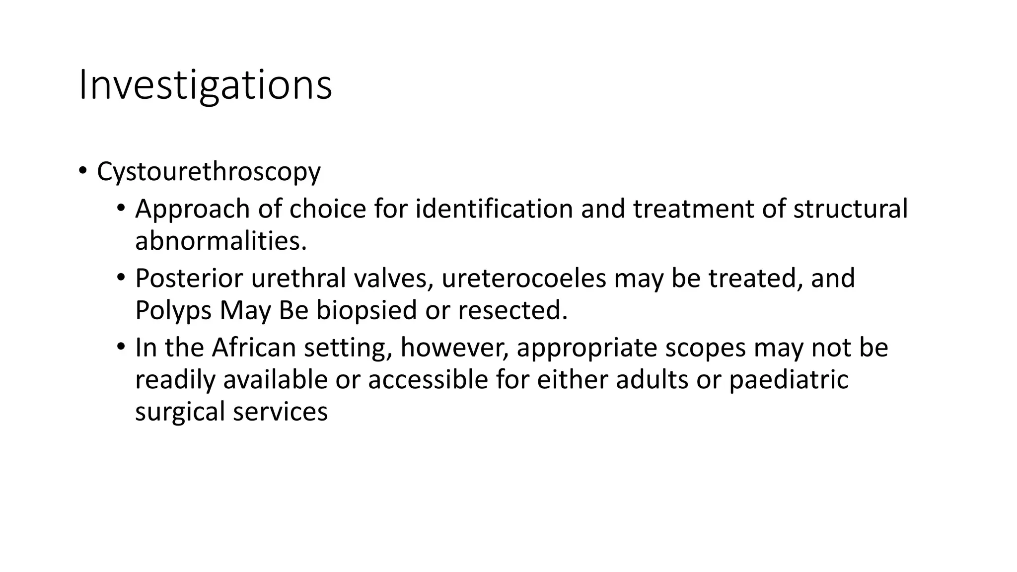 Bladder outlet obstruction in children | PPTX