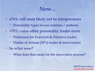 Personality driven challenges in the innovation process | PDF