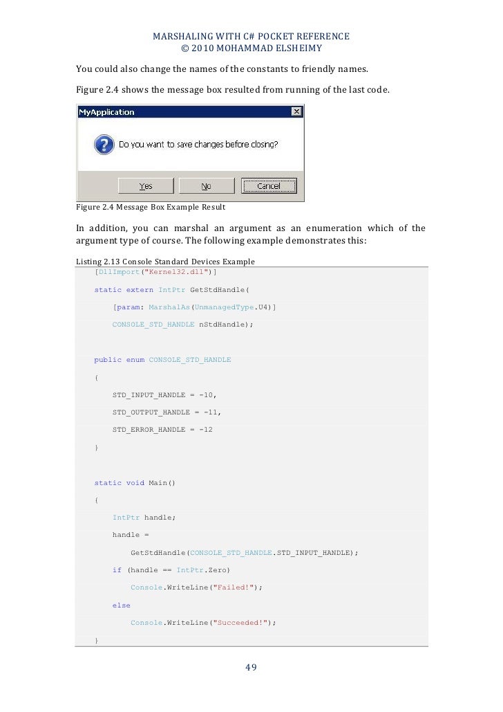 Marshaling With C Pocket Reference