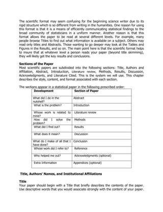 A GUIDE TO STATISTICAL REPORT WRITING | PDF