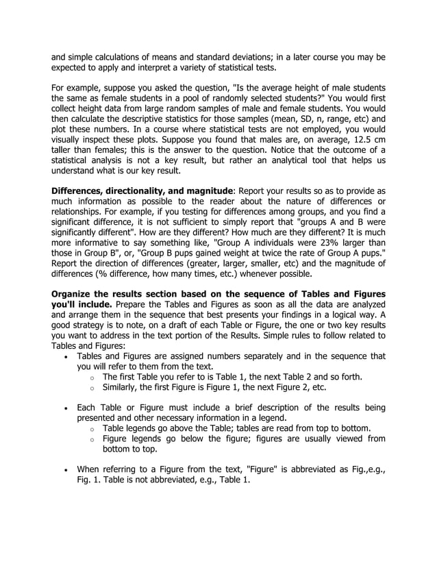 A GUIDE TO STATISTICAL REPORT WRITING | PDF