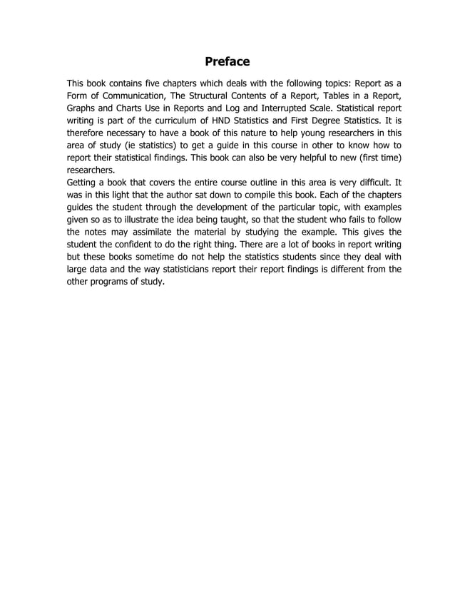 A GUIDE TO STATISTICAL REPORT WRITING | PDF