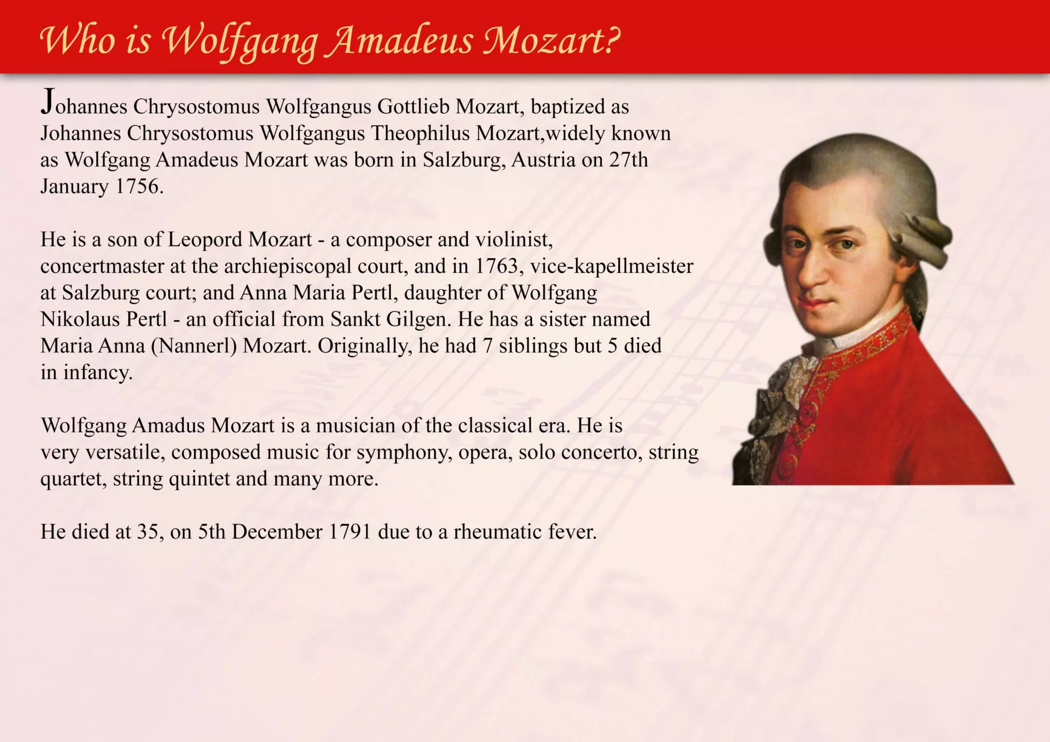 Mozart Biography | PDF