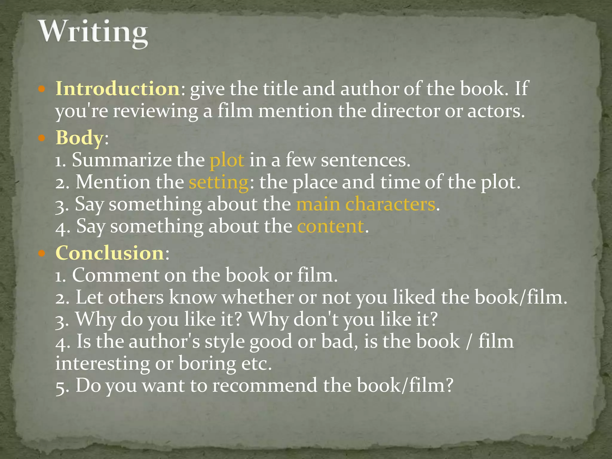 Book film review | PPT