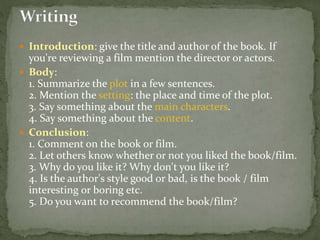 Book film review | PPT | Entertainment