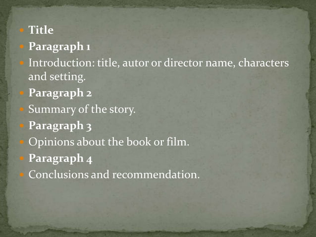 Book film review | PPT | Entertainment