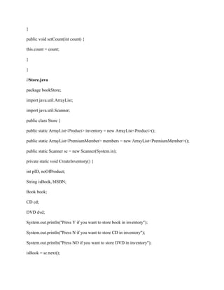 --Book-java package bookStore- public class Book extends Product { (1).docx