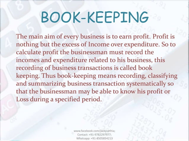 Book-keeping | PPTX | Stocks and Bonds | Personal Investing