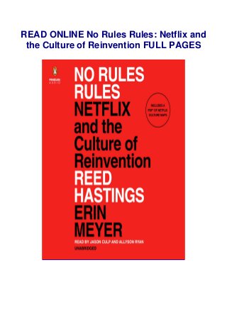 [BOOK] No Rules Rules: Netflix and the Culture of Reinvention PDF Full