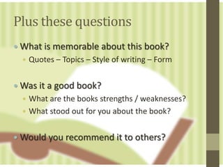 Writing a Book Review, Revised ed. | PPTX