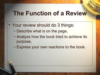 How to write a book review ? | PPT