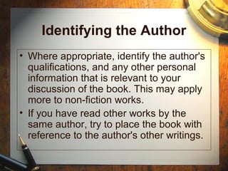 How to write a book review ? | PPT