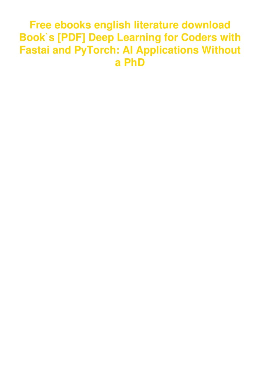 Book`s [PDF] Deep Learning for Coders with Fastai and PyTorch: AI ...