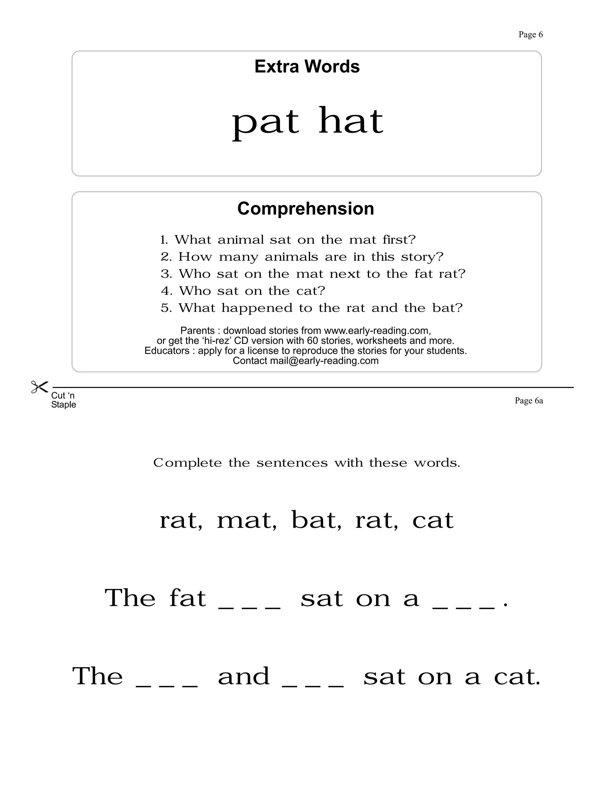 Book1 the cat on the mat | PDF