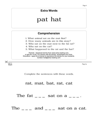 Book1 the cat on the mat | PDF