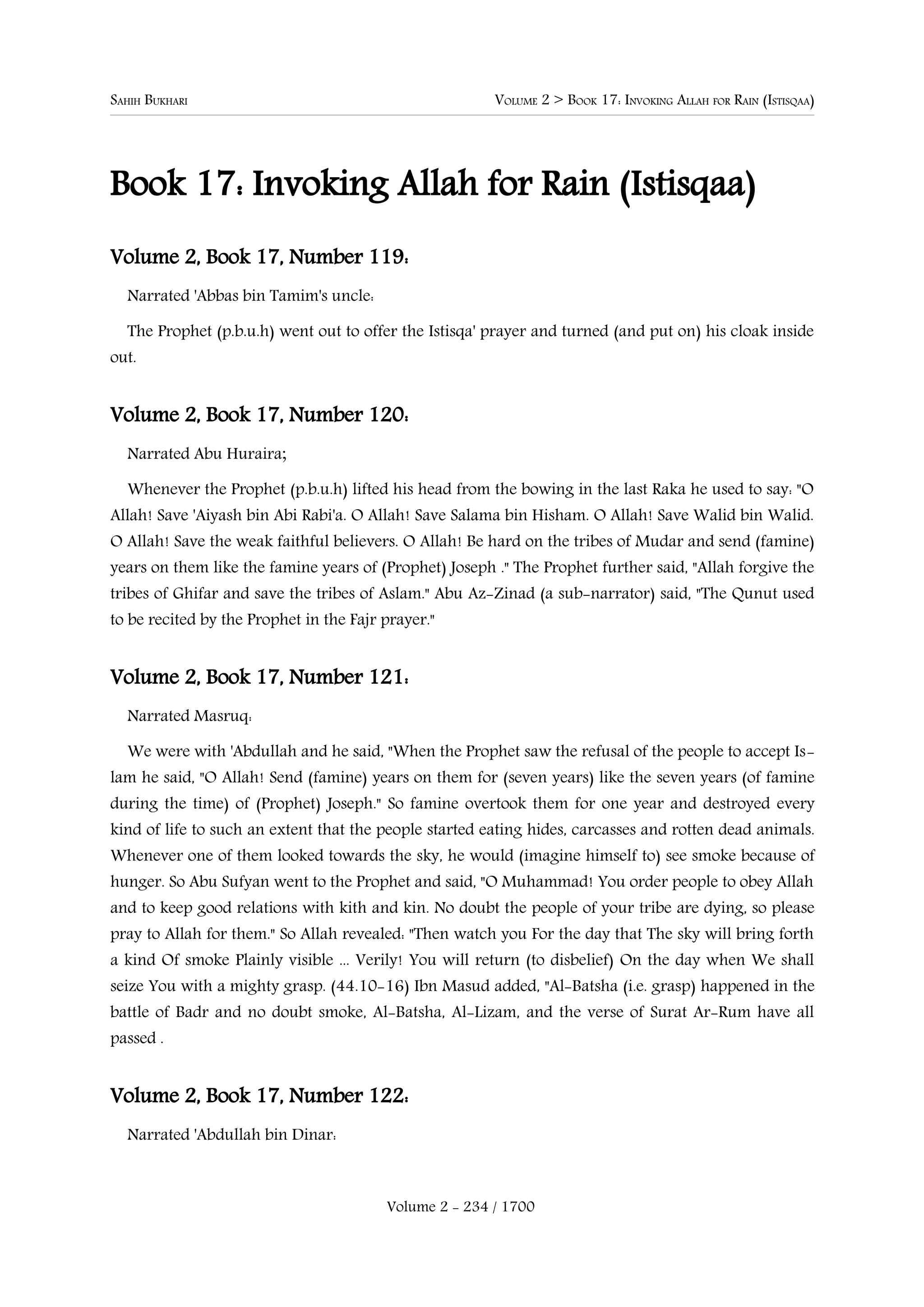 Book 17 invoking allah for rain (istisqaa) | PDF