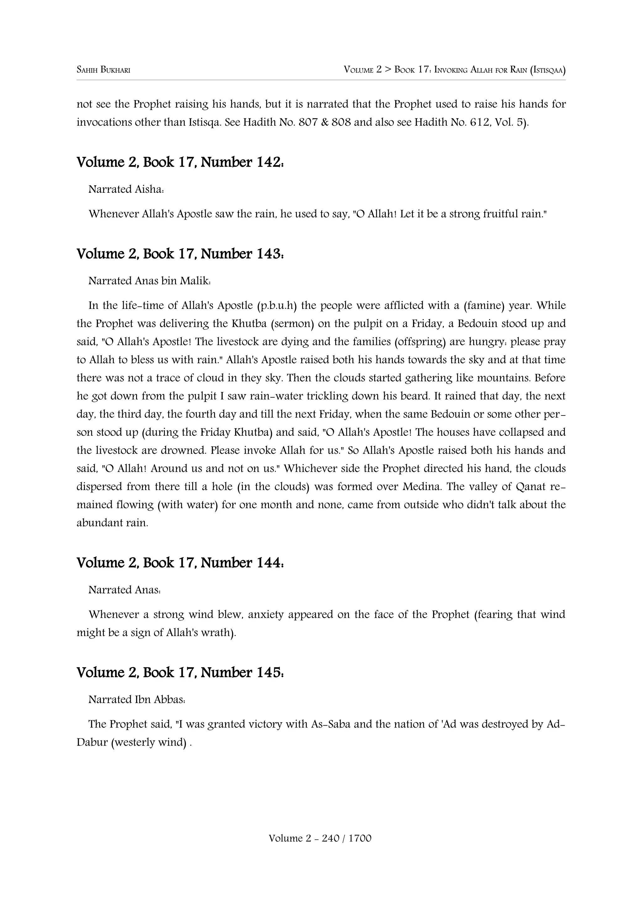Book 17 invoking allah for rain (istisqaa) | PDF