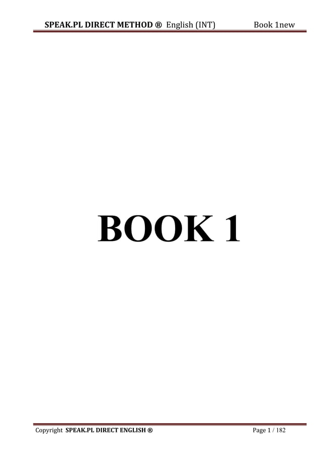 Book1 SPEAK DIRECT METHOD ® ENGLISH - sample international version | PDF