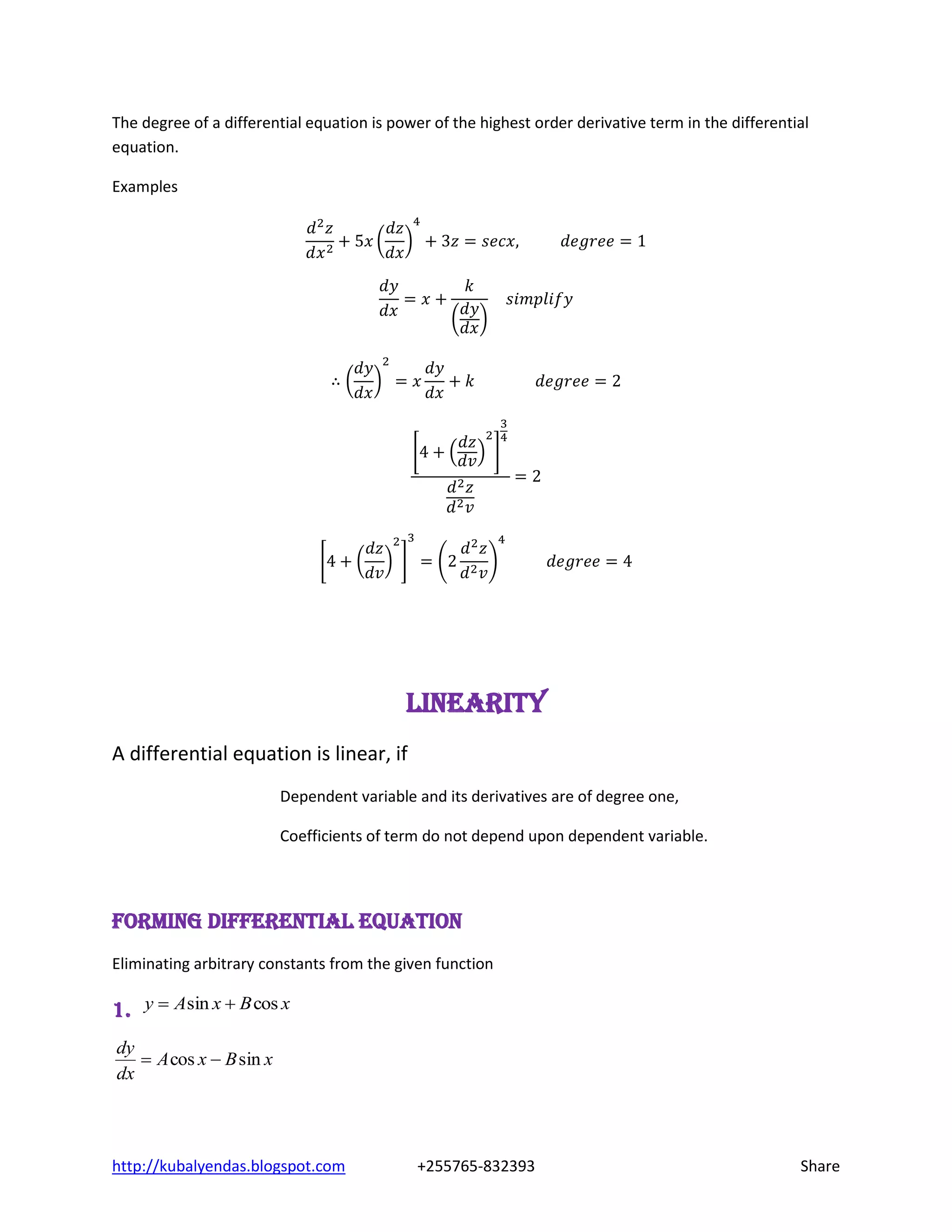 SOLVED DIFFERENTIAL EQUATIONS | PDF