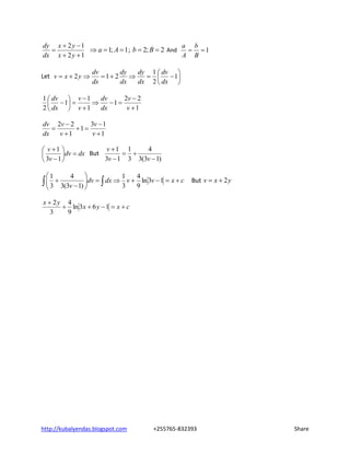 SOLVED DIFFERENTIAL EQUATIONS | PDF