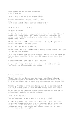 Book 2 harry potter and the chamber of secrets | PDF