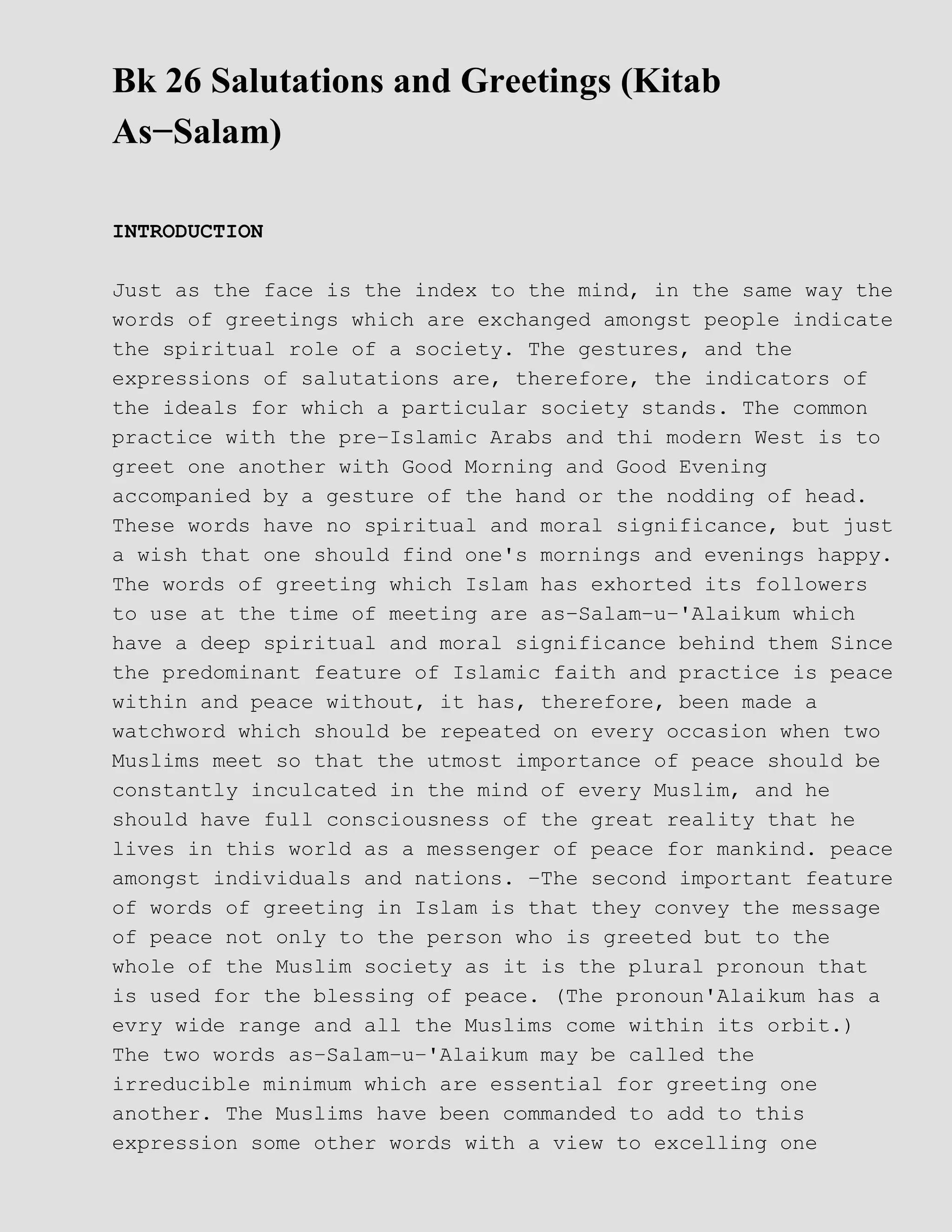 Book 26 salutations and greetings (kitab as salaam) | PDF