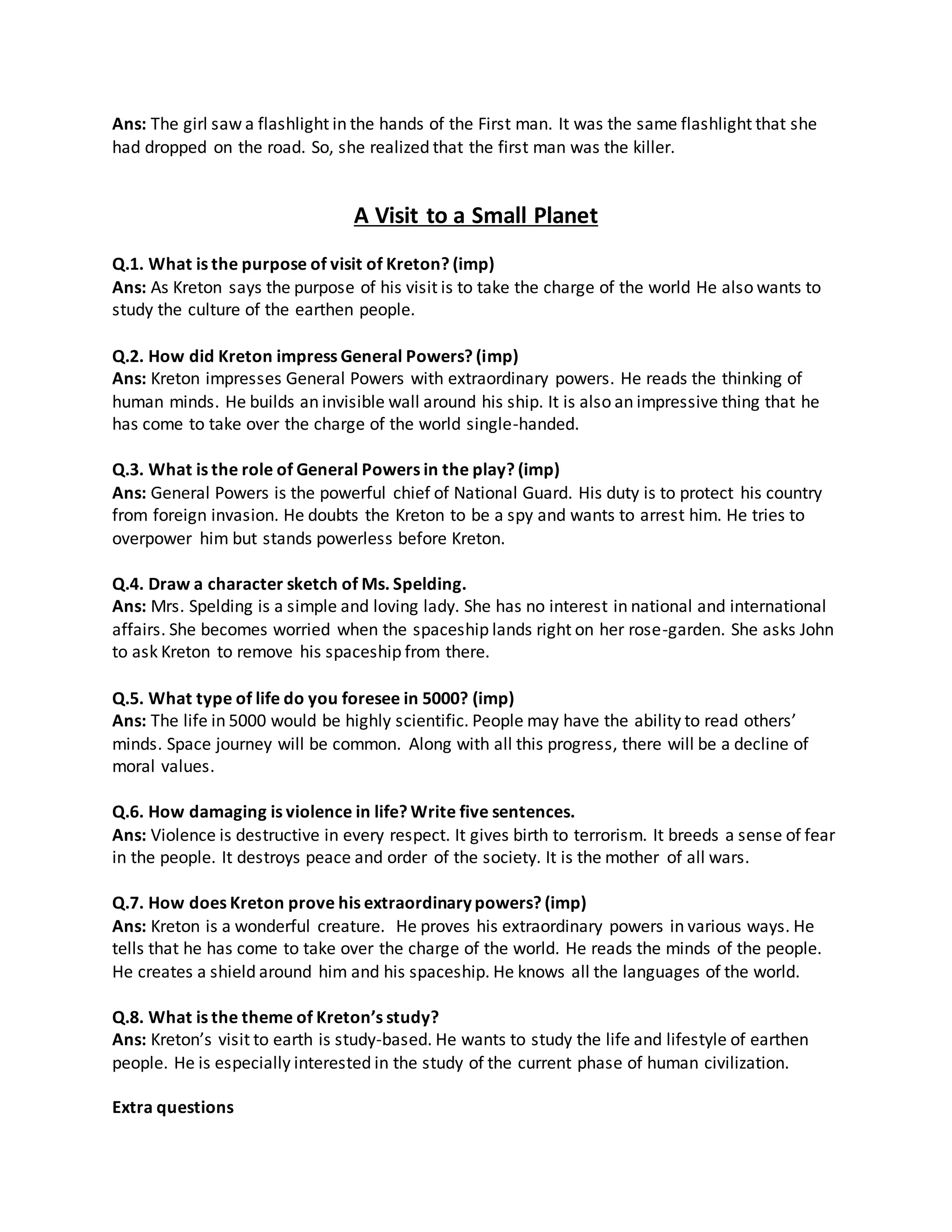first year enlish plays questions | DOCX
