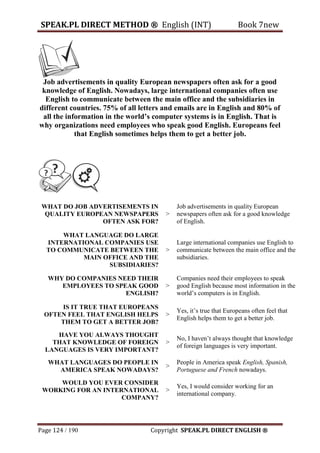 Book7 DIRECT METHOD ENGLISH - SPEAK DIRECT METHOD | PDF