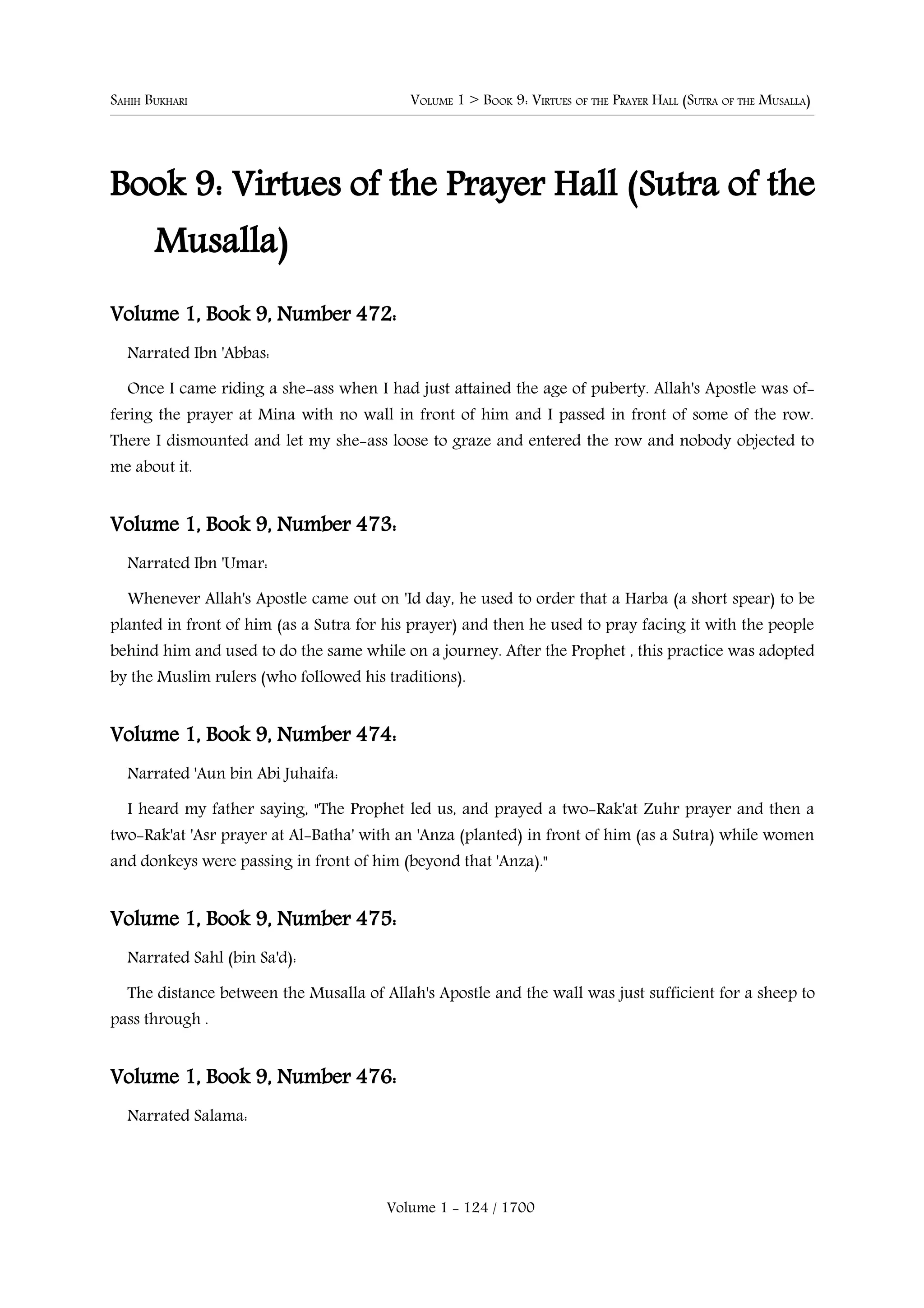 Book 9 virtues of the prayer hall (sutra of the mussala) | PDF