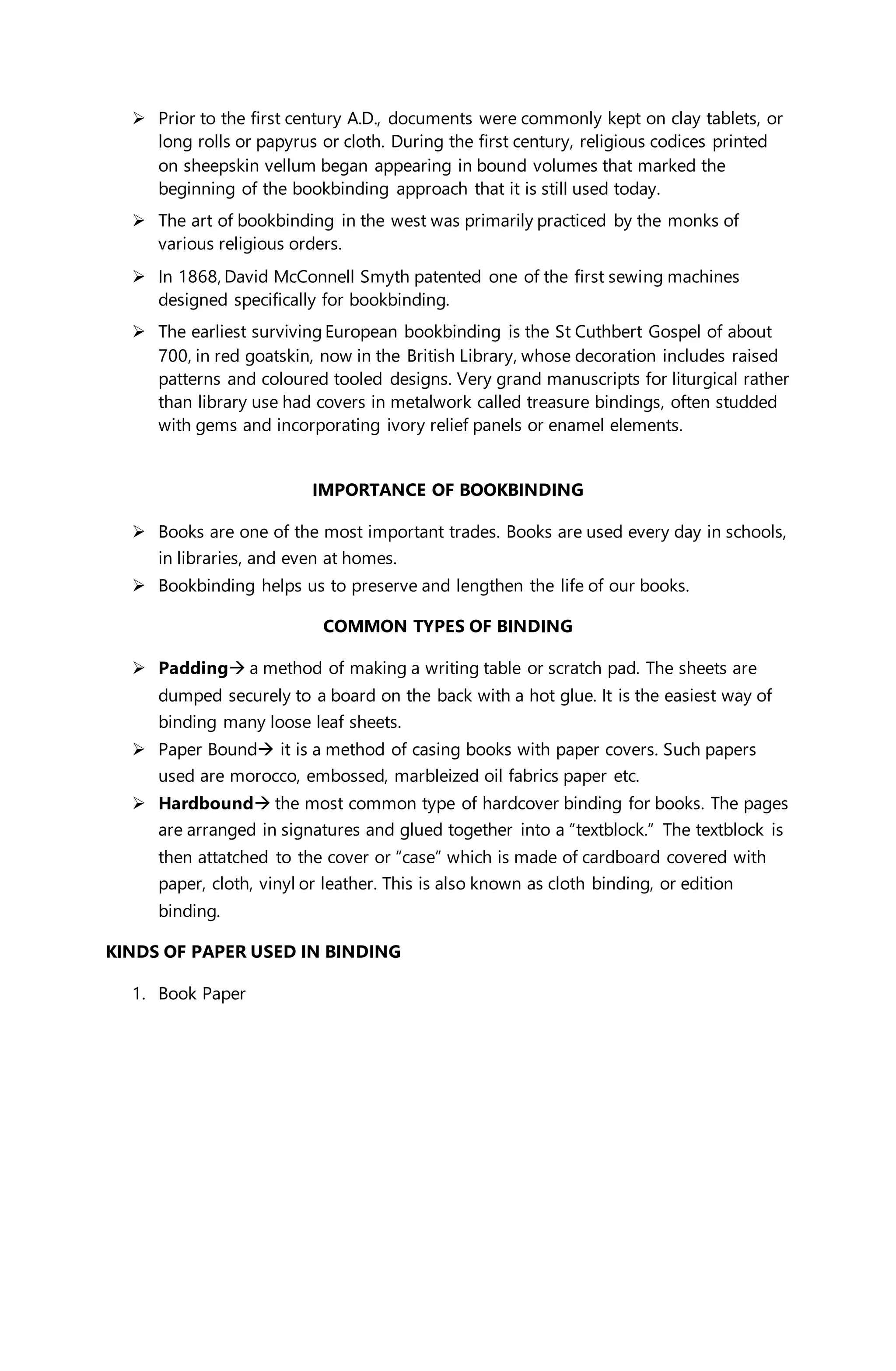 Bookbinding | DOCX