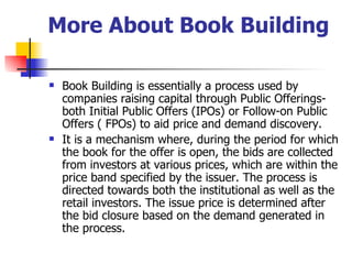 Book Building - Finance | PPT | Publishing Industry | Industries