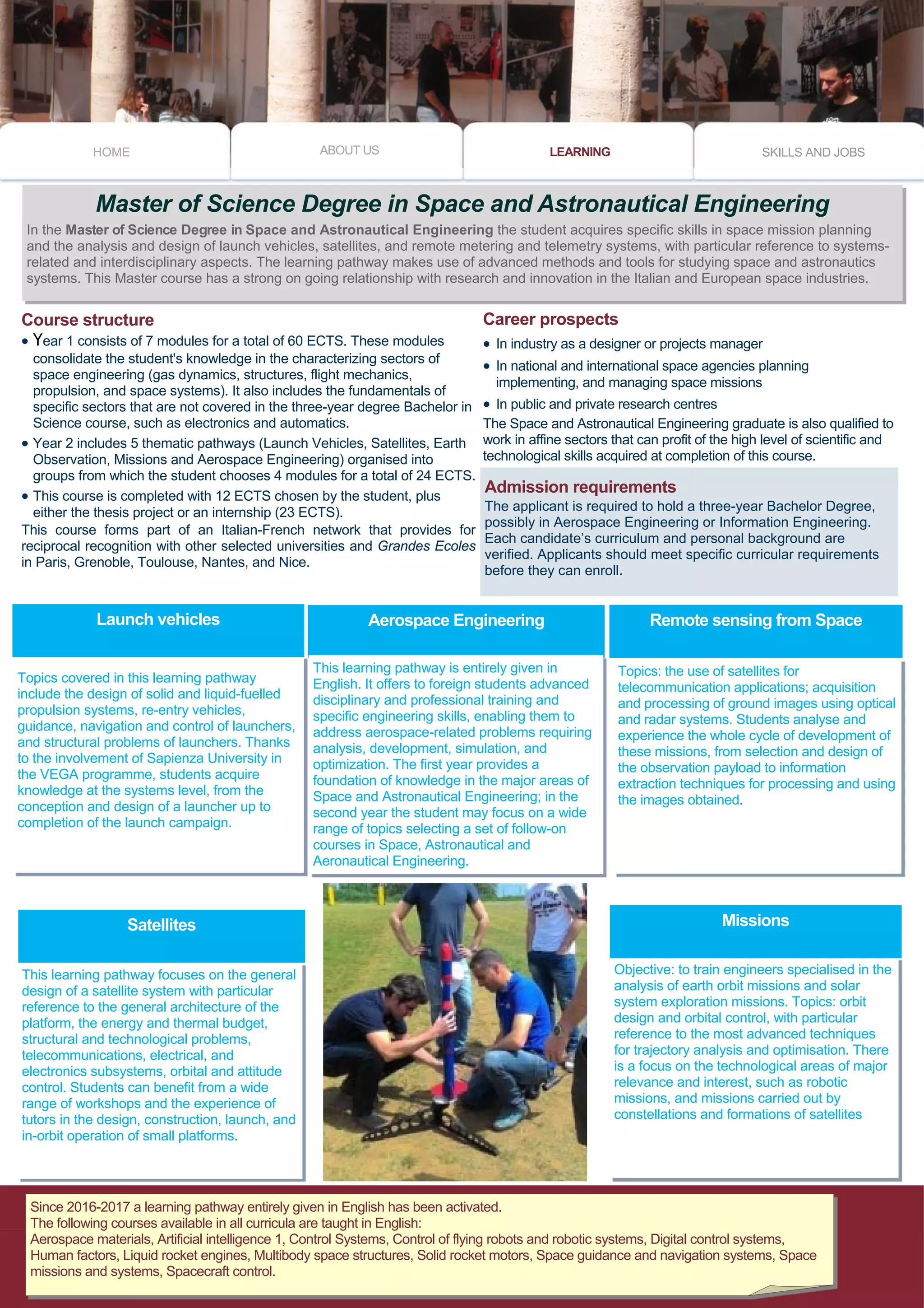 B.Sc. in Aerospace Engineering - University of Rome "La Sapienza" | PDF