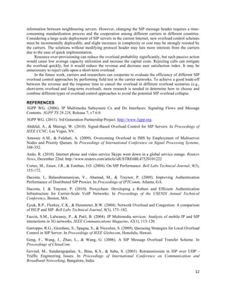 Survey on SIP Overload Protection/Control Algorithms | PDF