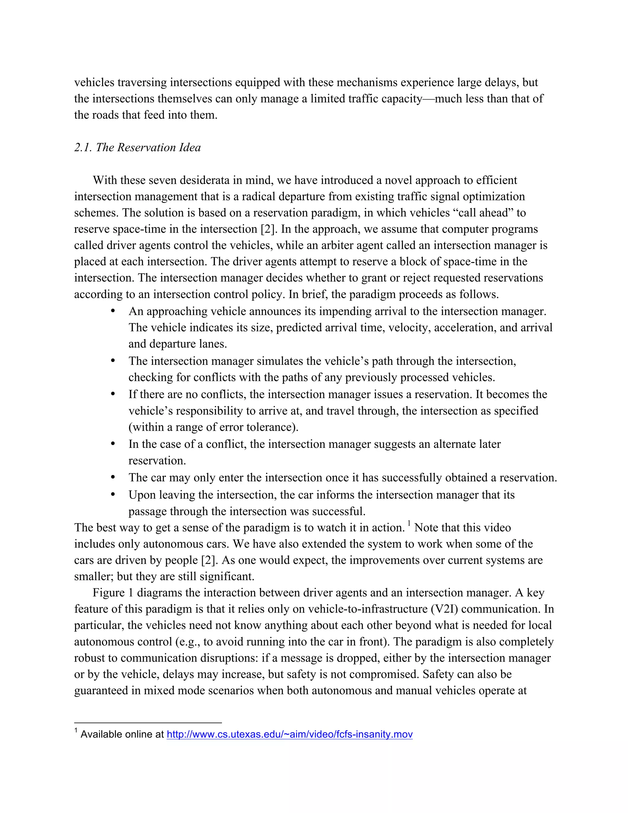 Autonomous Intersection Management for Semi-Autonomous Vehicles | PDF ...