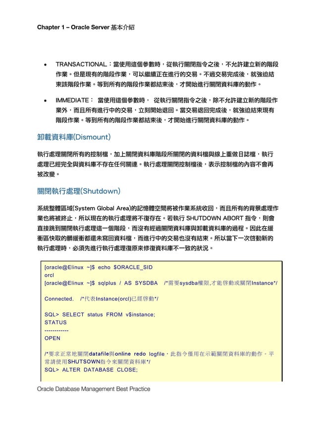 Oracle Instance 介紹 | PDF