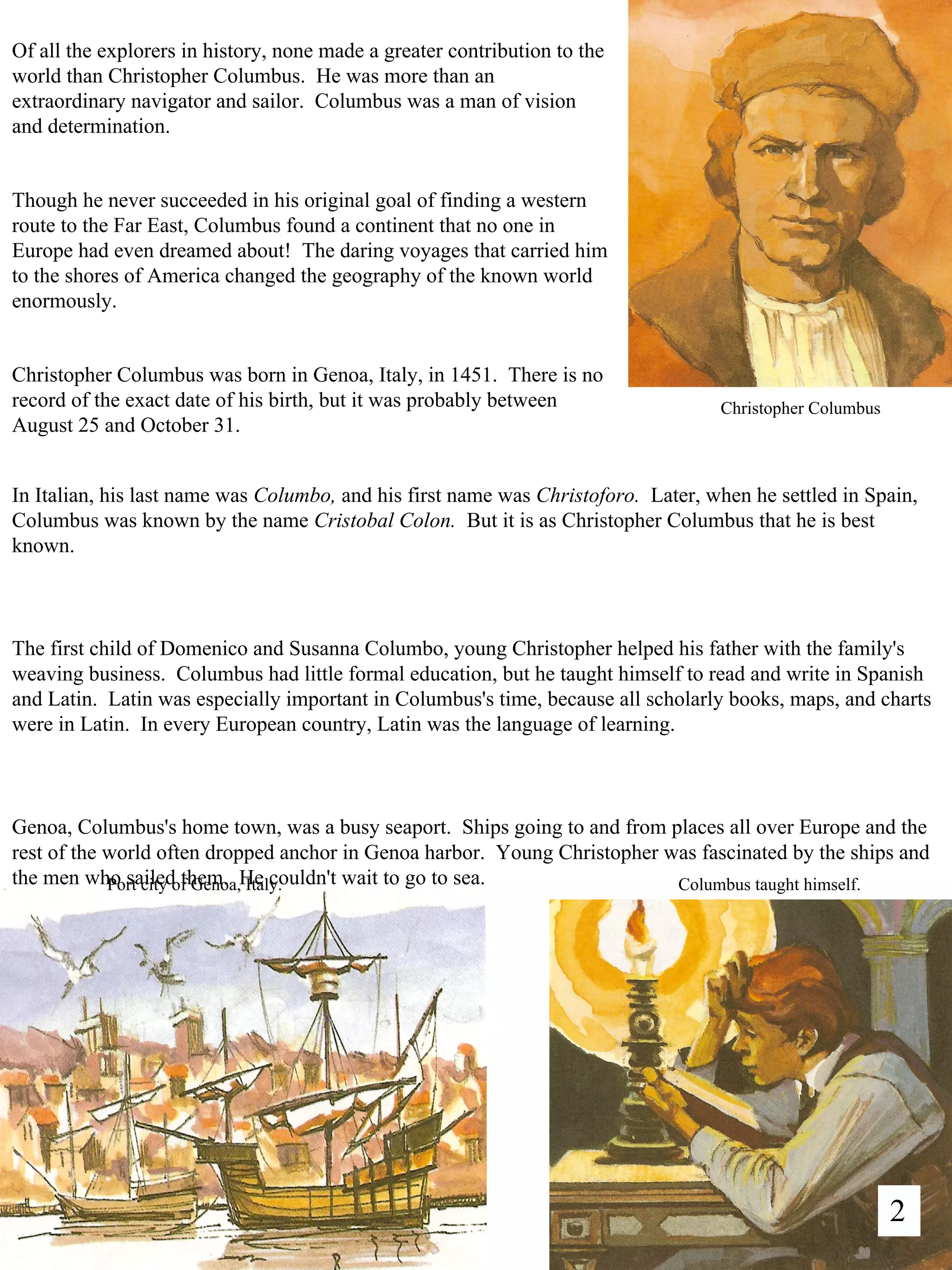 Christopher Columbus Enrichment Book | PDF | Cruises | Travel Type