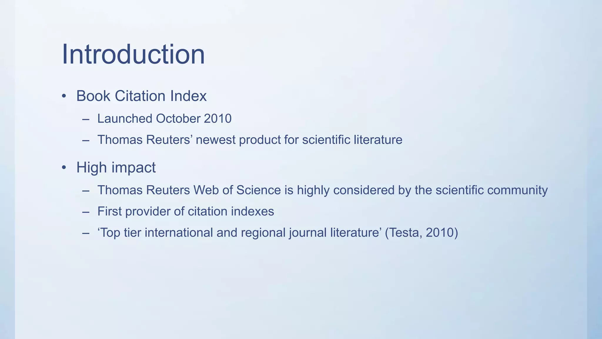 Book Citation Index and NOVA's Ranking | PPTX