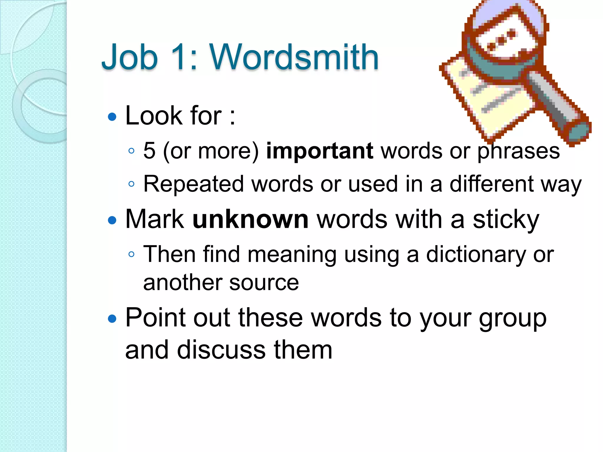 Book club roles | PPTX