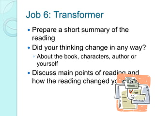 Book club roles | PPTX